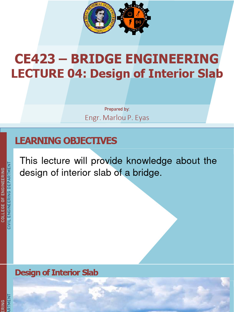 Ce423 - Lec4 Design of Interior Slab | PDF | Building Engineering | Structural Engineering
