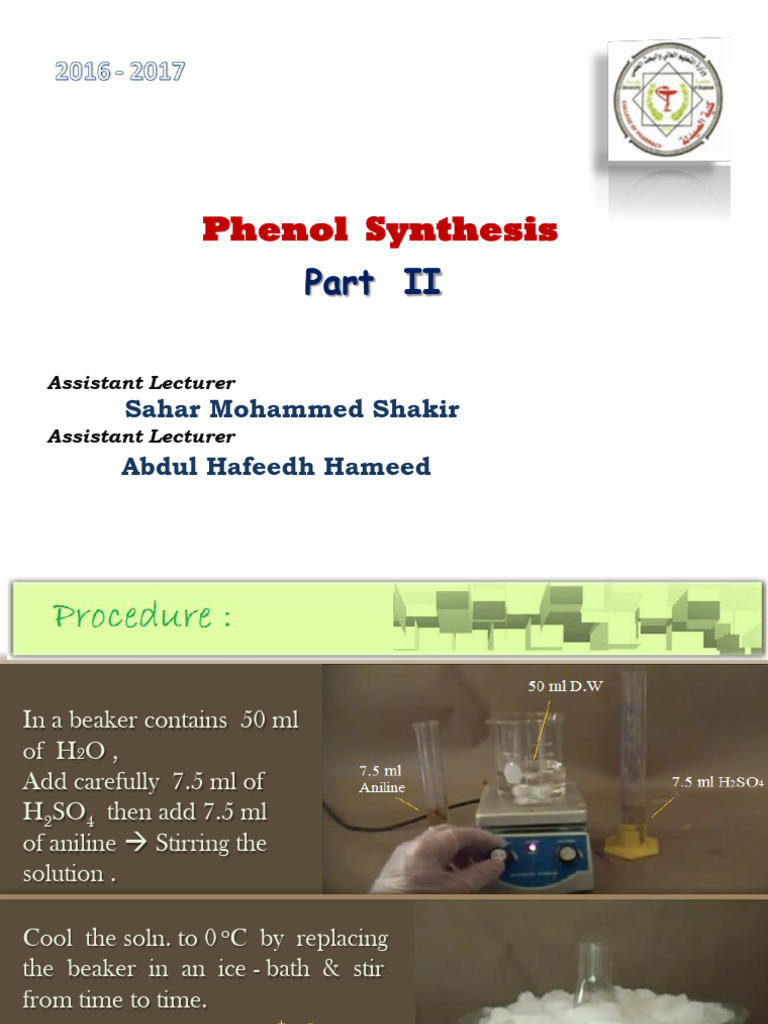 Phenol Synthesis Part II | PDF | Amine | Molecules