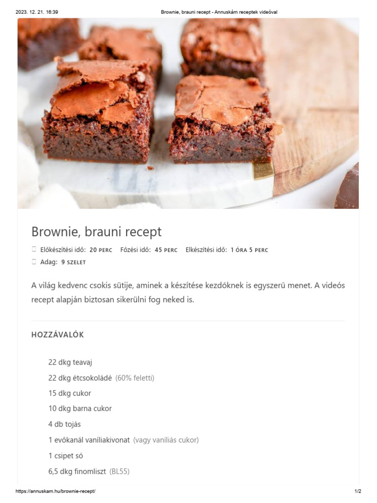 Brownie Recept | PDF