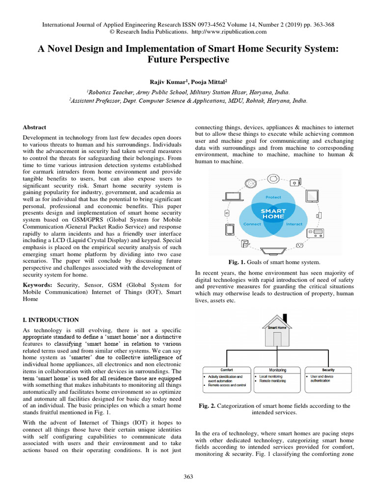 A Novel Design and Implementation of Smart Home Security System: Future Perspective | PDF ...