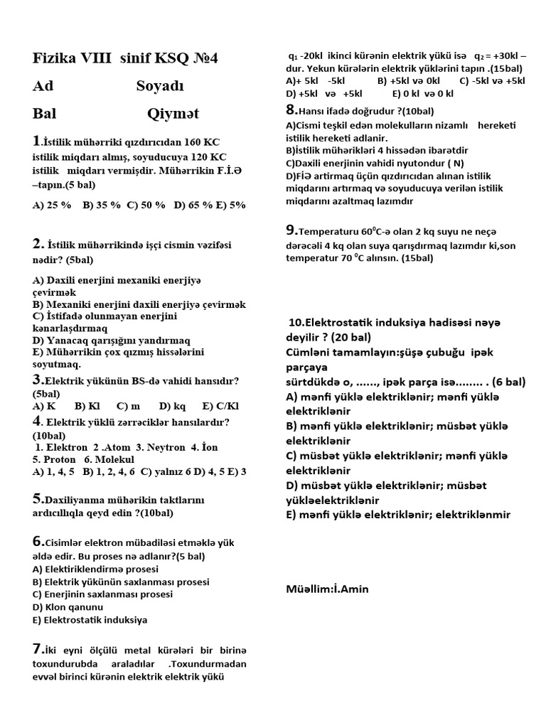 8 Fizika KSQ 4 | PDF