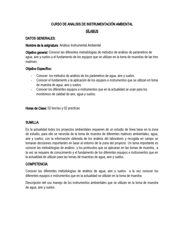 CURSO DE ANALISIS DE INSTRUMENTACIu00D3N AMBIENTAL | PDF | Laboratorios ... CURSO DE ANALISIS DE INSTRUMENTACIu00D3N AMBIENTAL | PDF | Laboratorios ...