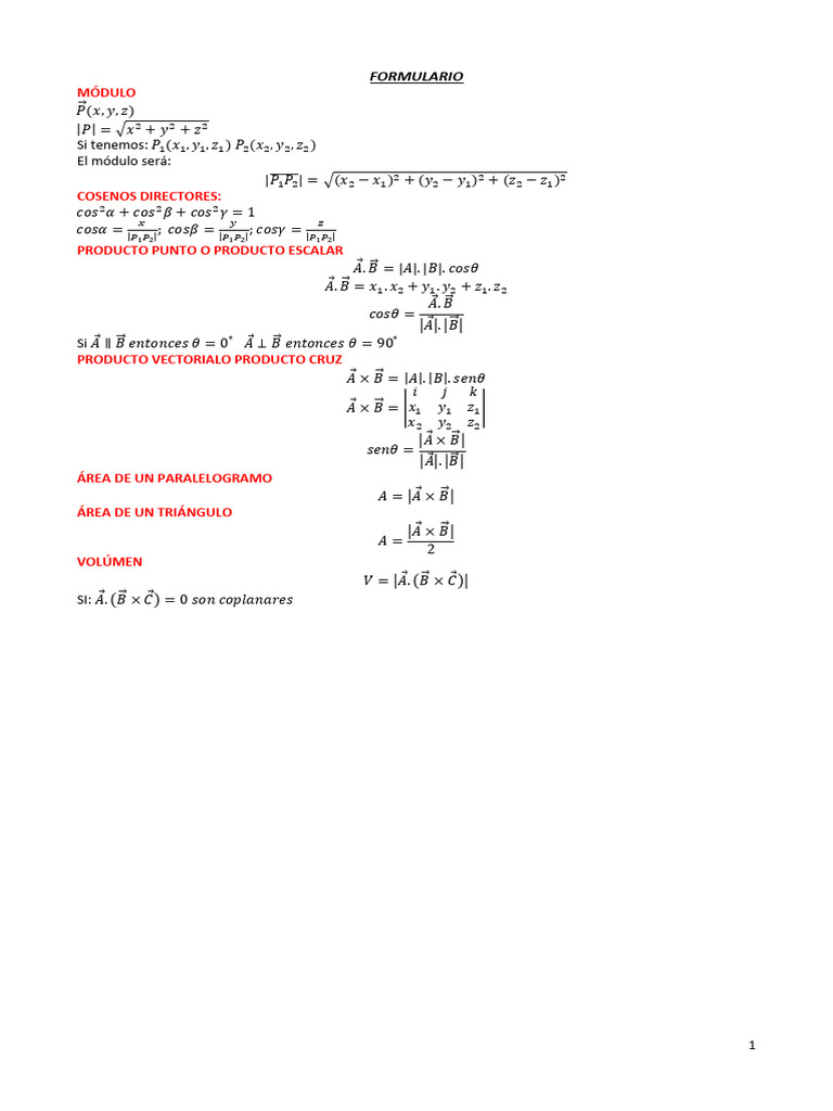 Formulario Calculo Ii | PDF | Física Matemática | Euclides