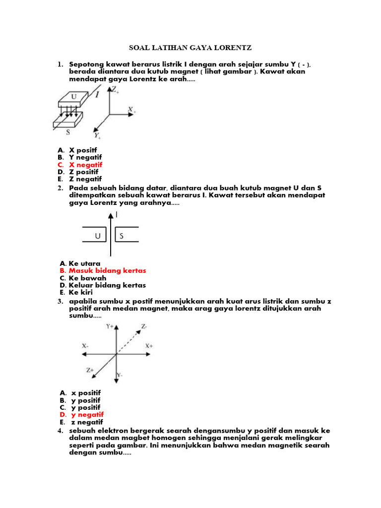 Soal Latihan Gaya Lorentz | PDF