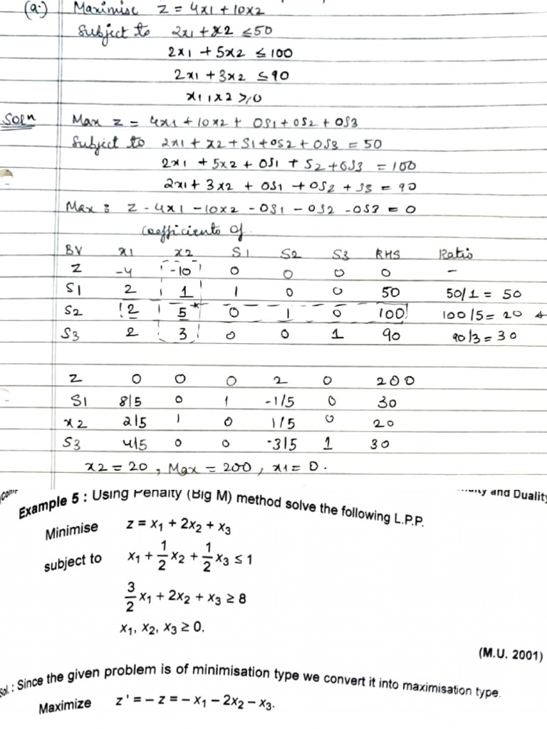 Linear Program Problems | PDF | Mathematics Of Computing | Algebra