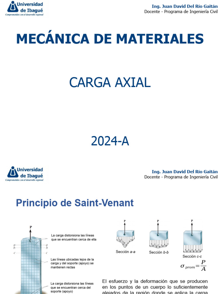 4-Carga Axial | PDF | Deformación (ingeniería) | Ingeniería mecánica