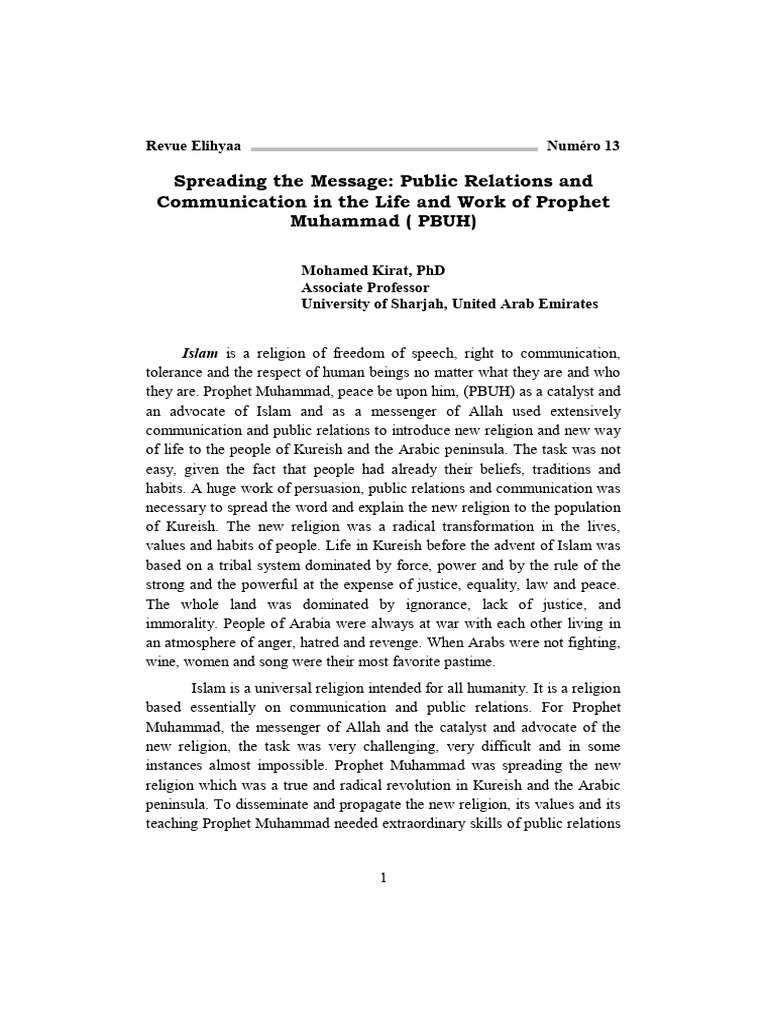 Spreading The Message - Public Relations and Communication in The Life ...