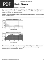 Peppered Moths Natural Selection Game | PDF