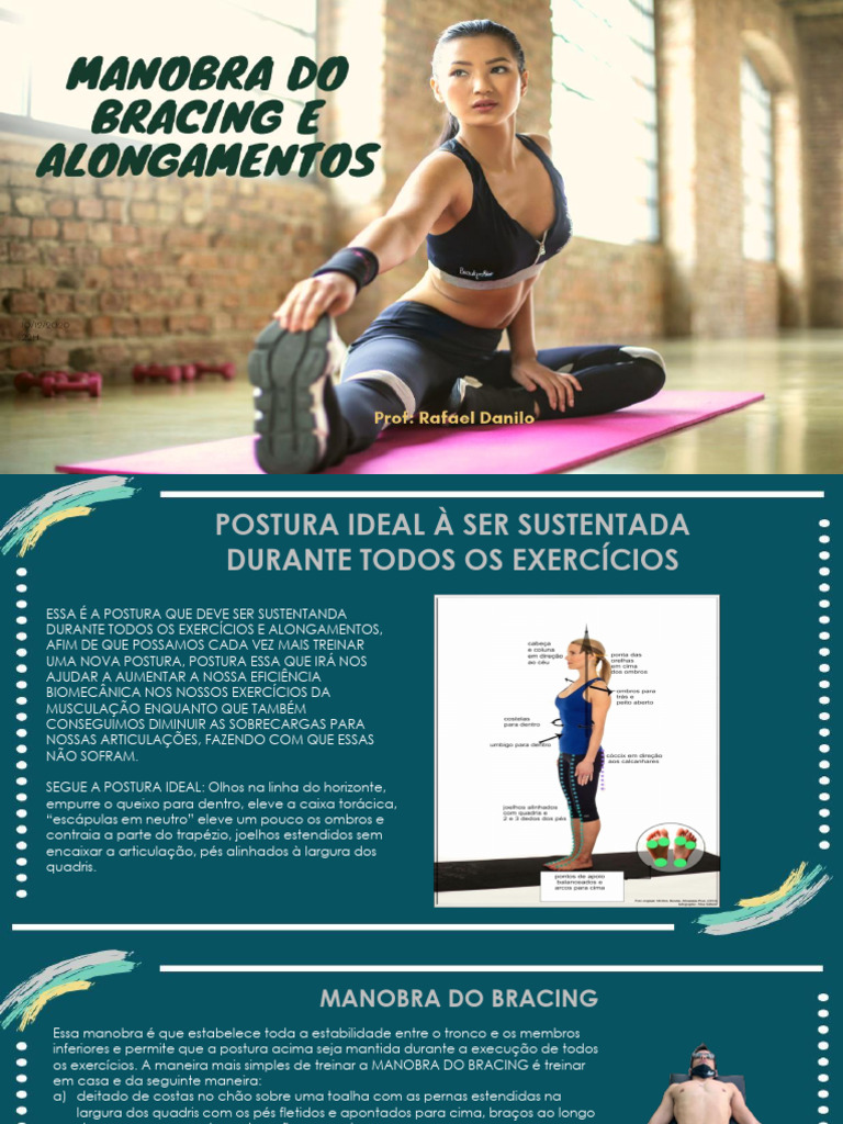 Novas - Posturas Alongamento e Bracing | Download grátis PDF | Músculo | Coluna vertebral