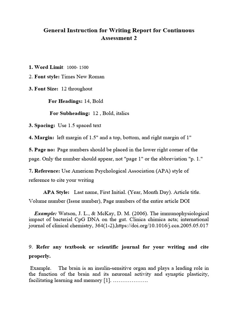 General Instruction For CA2 Report Submission | PDF | Plagiarism