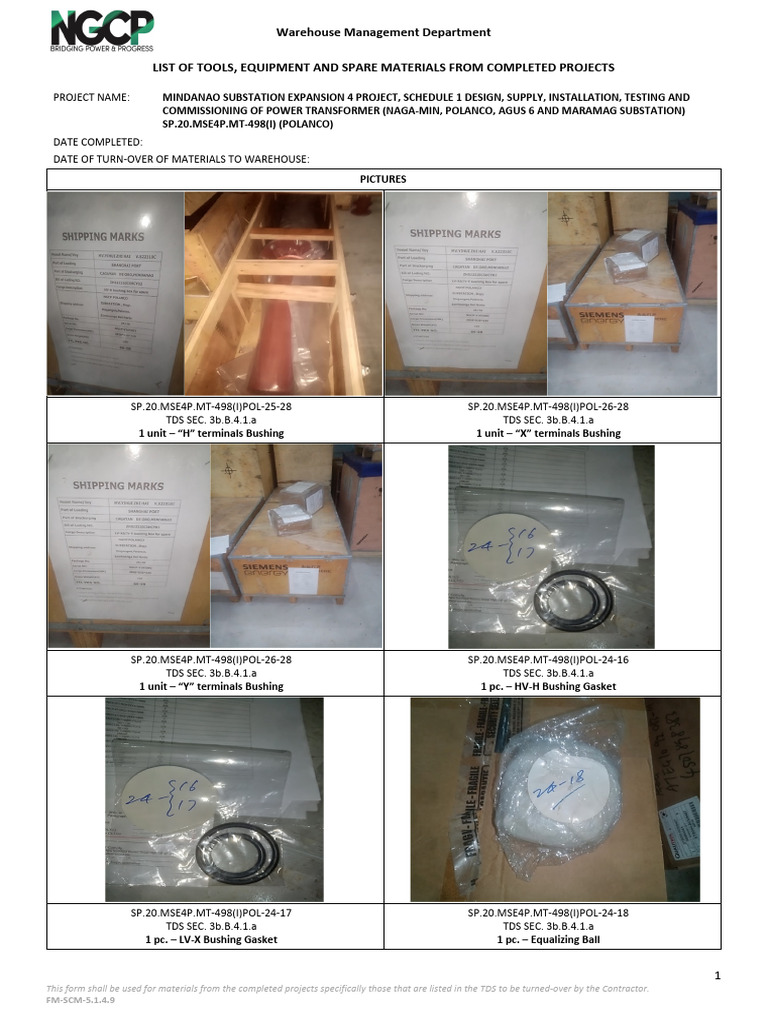 Polanco Turnover - Material List Pics | PDF | Relay | Electrical Components