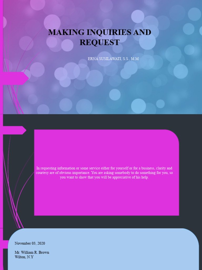 Inquiry Letter Examples and Guidance | PDF