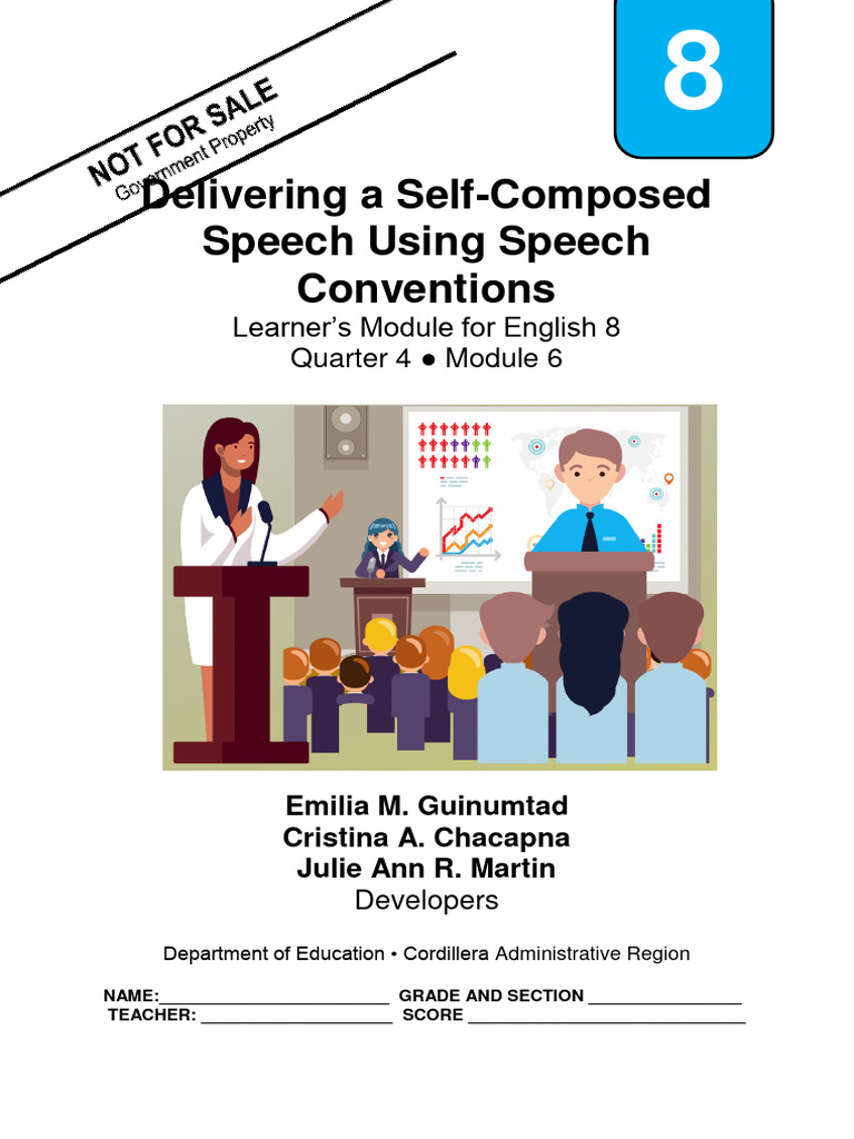 Engl8 Q4 W6 Delivering A Self Composed Speech Using The Speech Conventions 1 | Download Free PDF ...