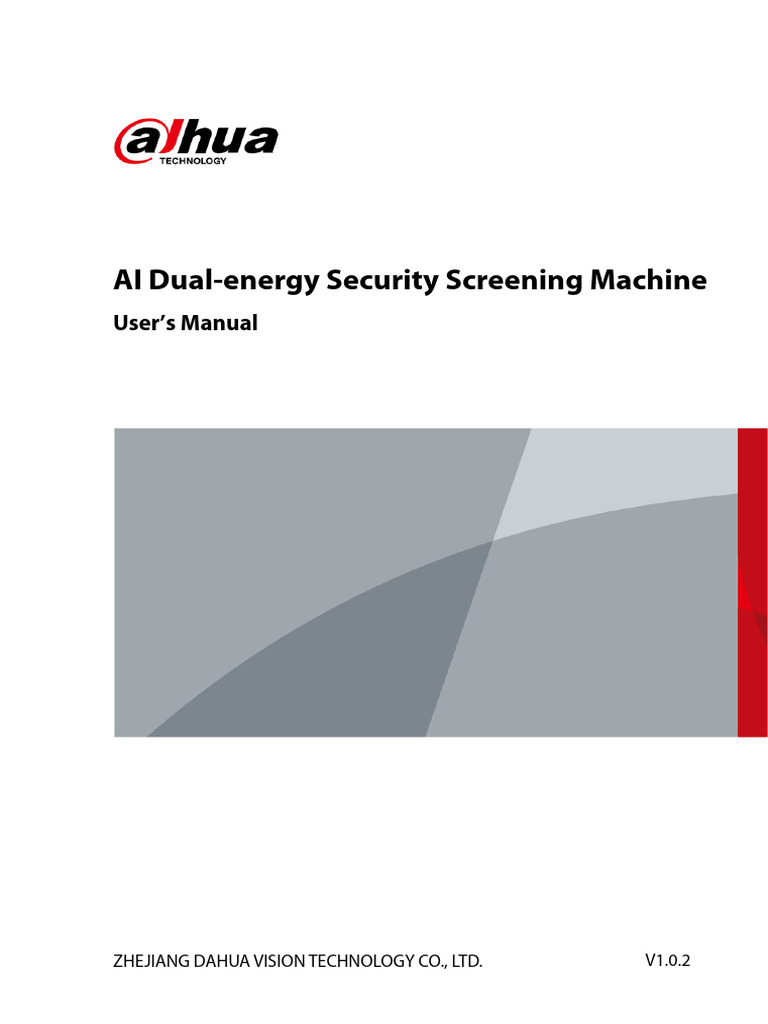 Dahua AI Dual Energy Security Screening Machine - User - S Manual - V1.0.0 | PDF | Computer ...