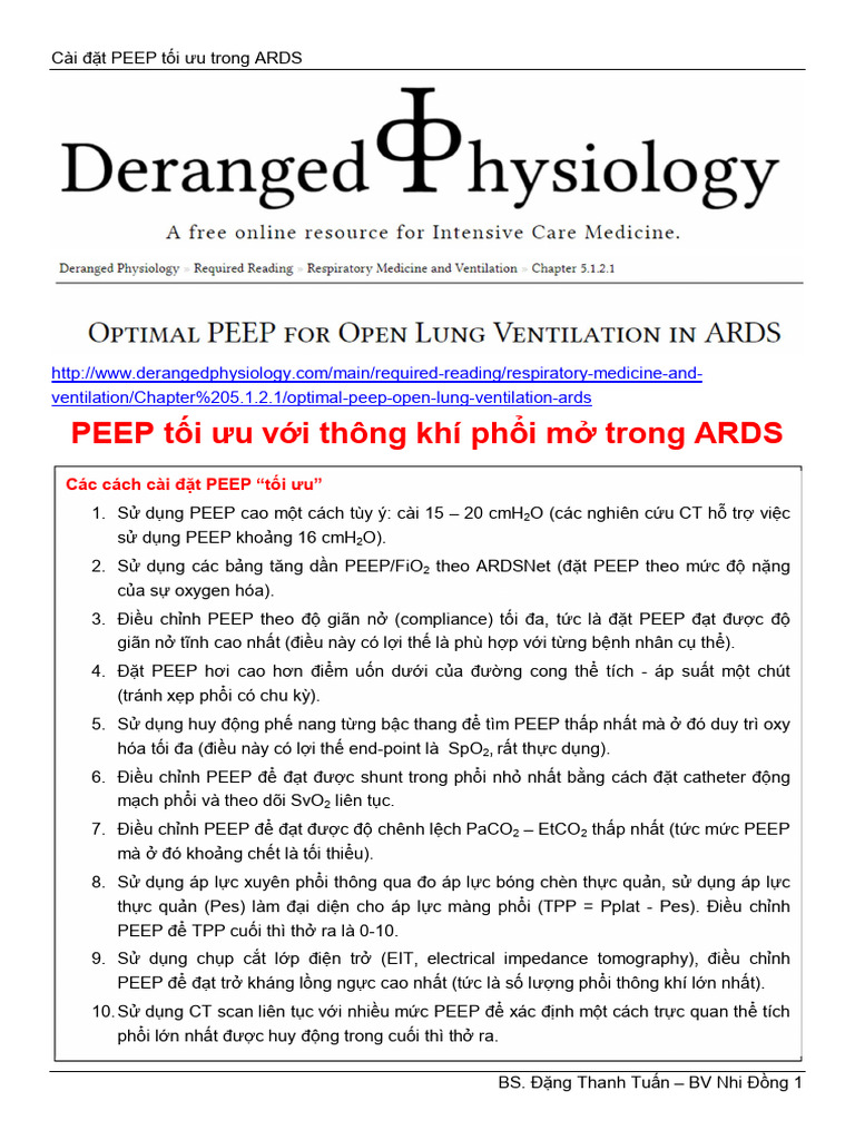 PEEP tối ưu trong ARDS | PDF
