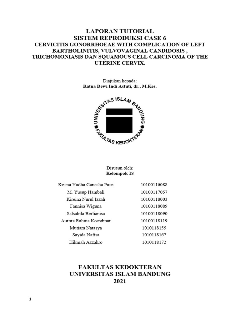 Laporan Tutorial Case 6 Kelompok 18 | PDF | Vagina | Labia