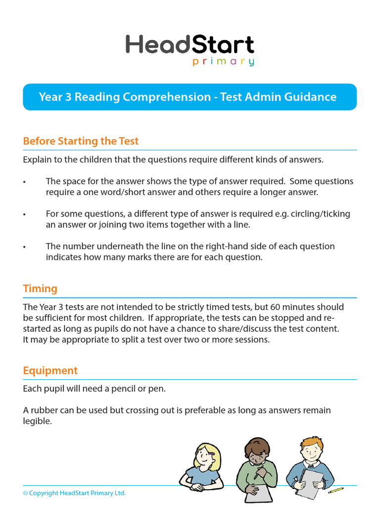 Y3 RC Test Admin Guidance | PDF