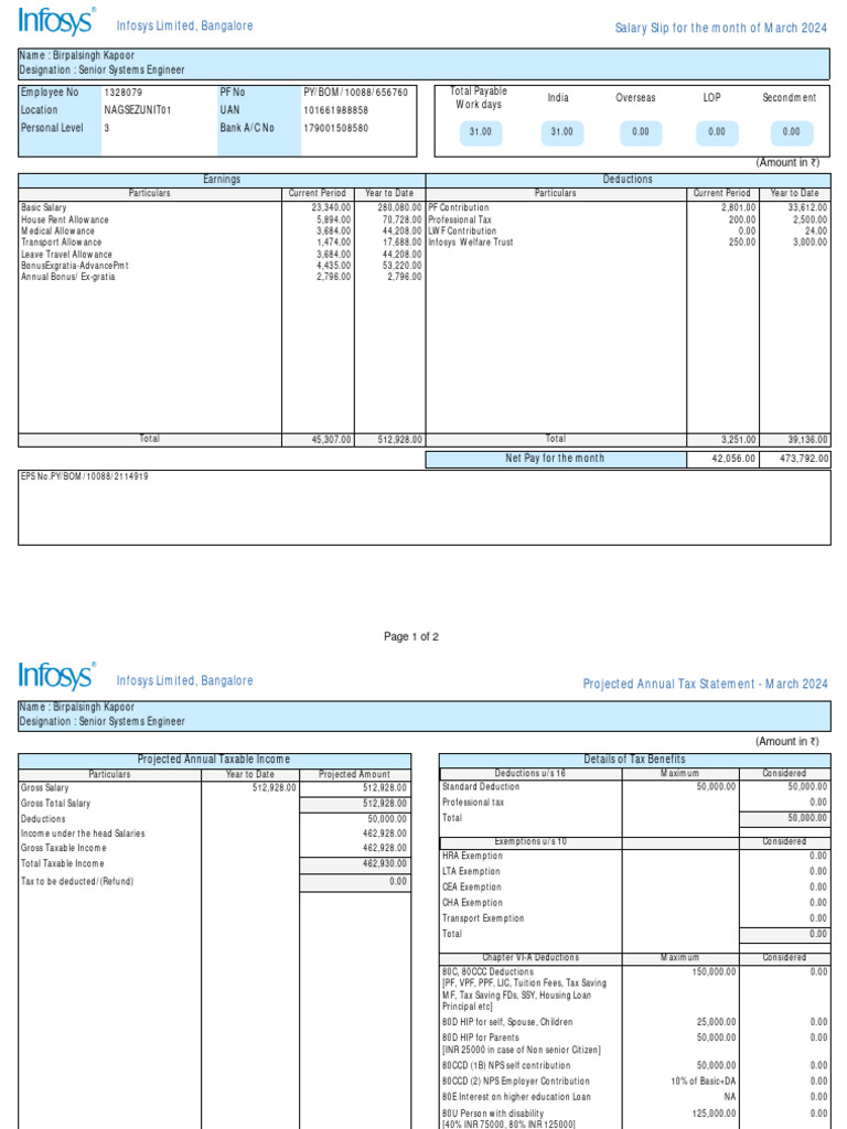 Payslips | PDF | Tax Deduction | Taxes