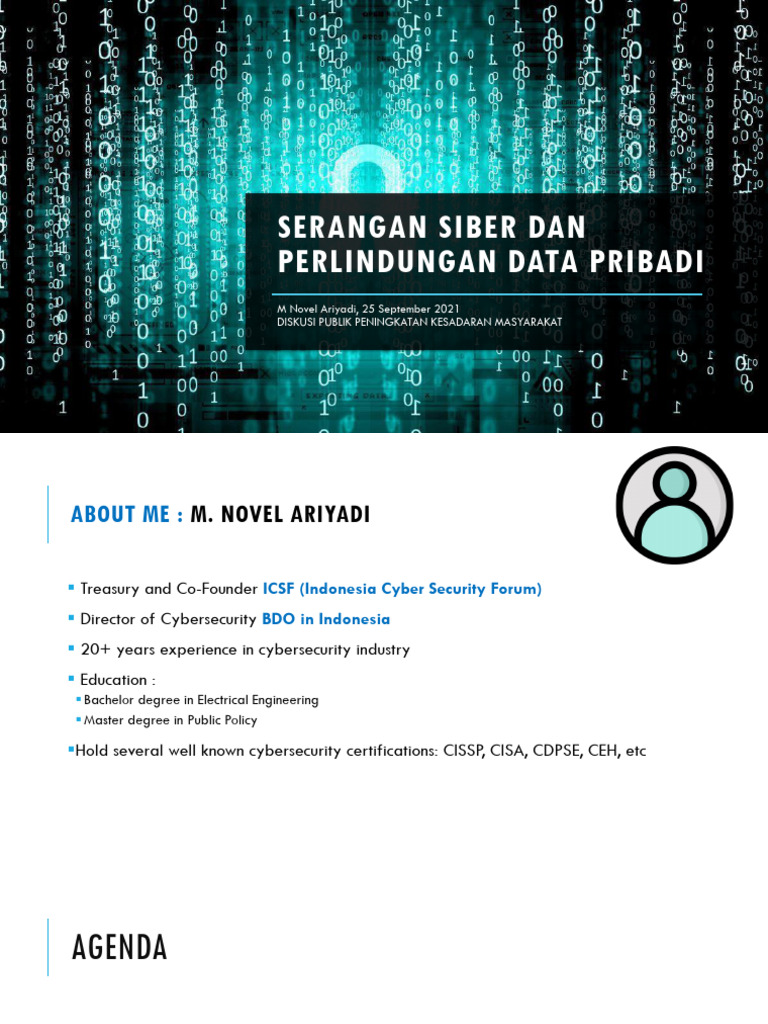Serangan Siber & Perlindungan Data Pribadi, 25 September 2021 | PDF