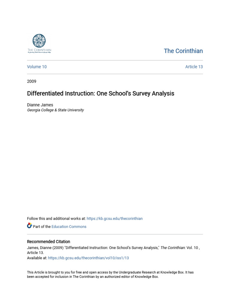 Differentiated Instruction - An Analysis | PDF | Differentiated ...