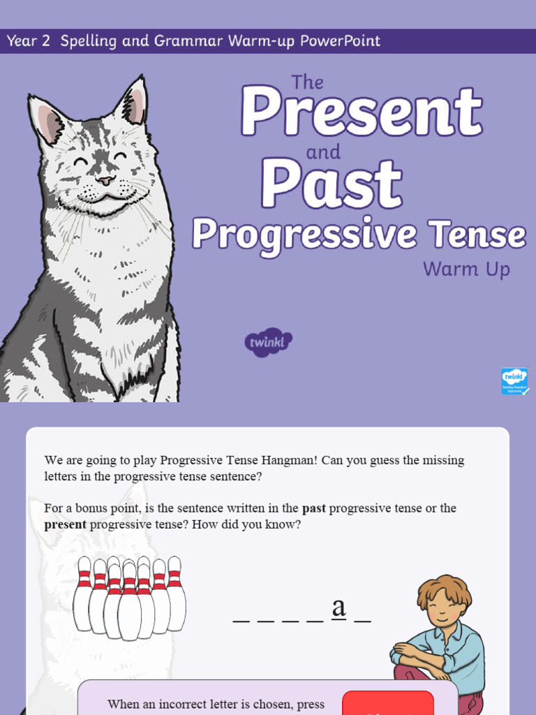 t l 52670 Year 2 Present and Past Progressive Tense Warmup Powerpoint Ver 1 | PDF | Verb ...