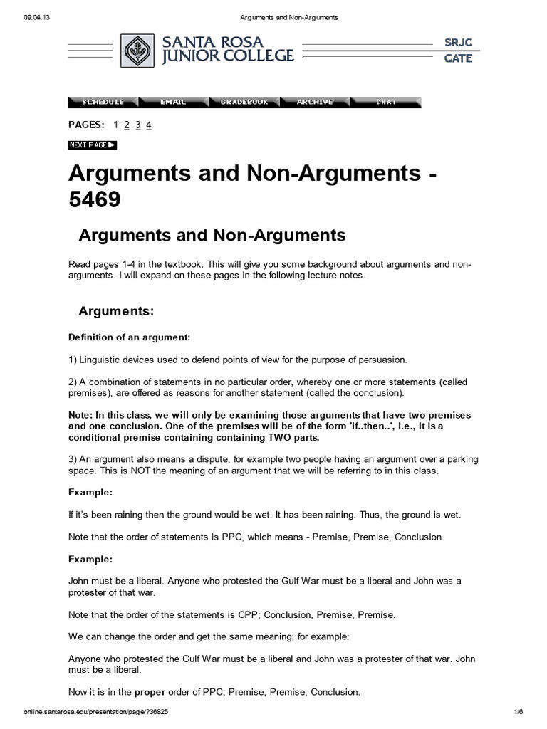 Arguments and Non-Arguments | PDF | Argument | Logic
