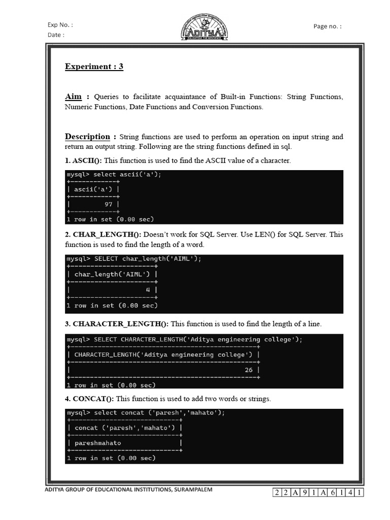 Dbms 3 Pdf String Computer Science Computer Programming 3385