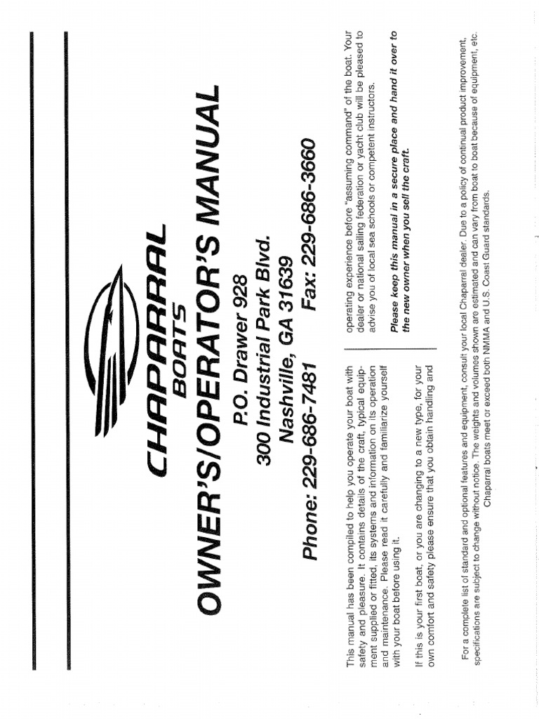 2007 Chaparral Manual | PDF