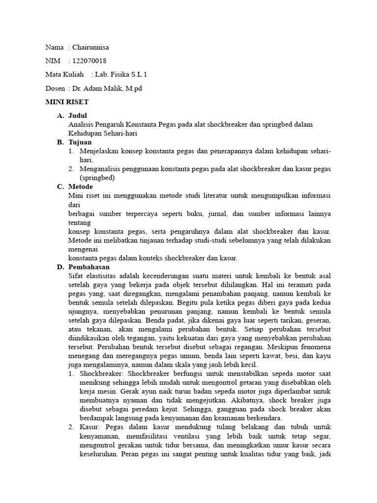 Mini Riset - Lab SL 1 | PDF