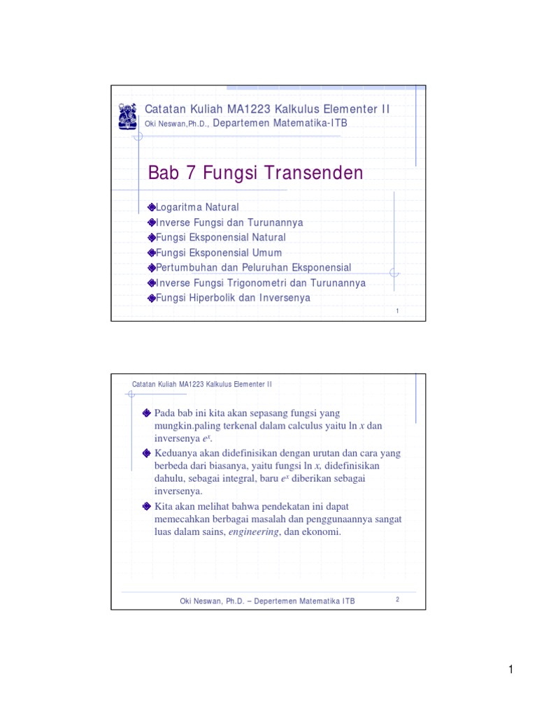 Fungsi Transenden I | PDF