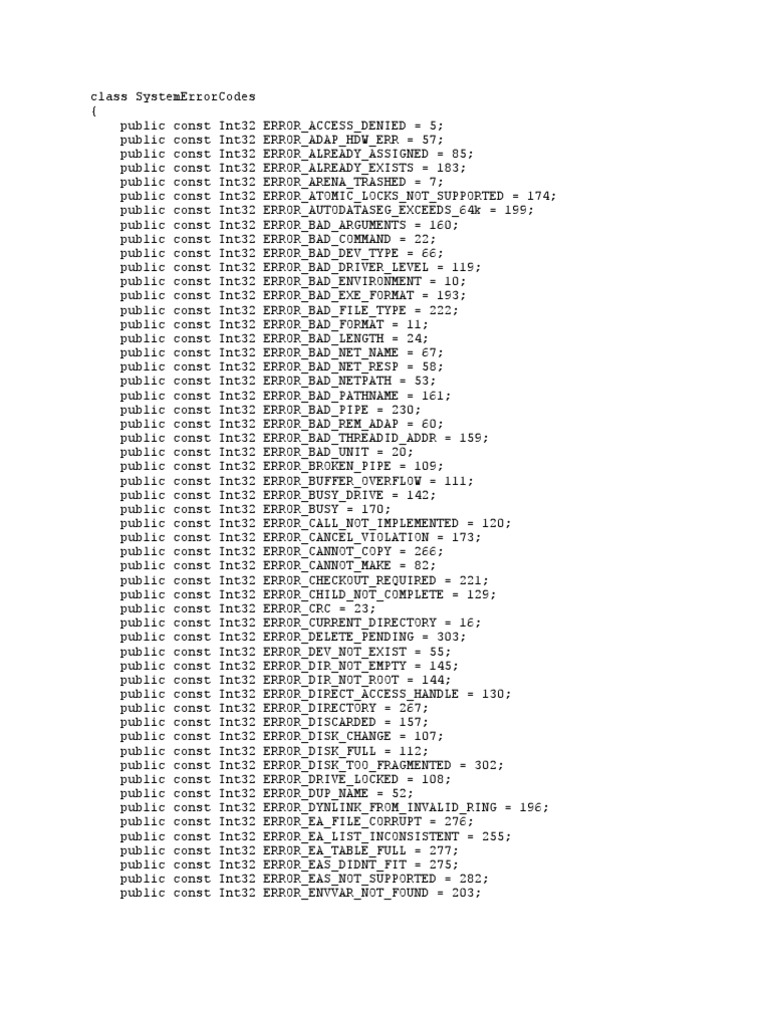 System Error Codes Pdf Computer Network Floppy Disk