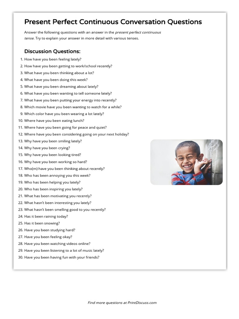 Present Perfect Continuous Questions | PDF