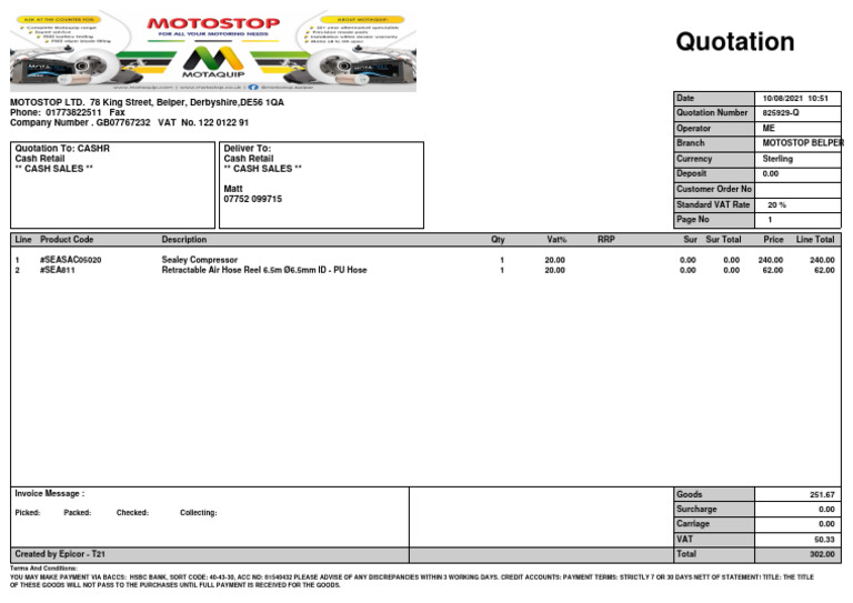 Quotation | PDF | Cash | Value Added Tax