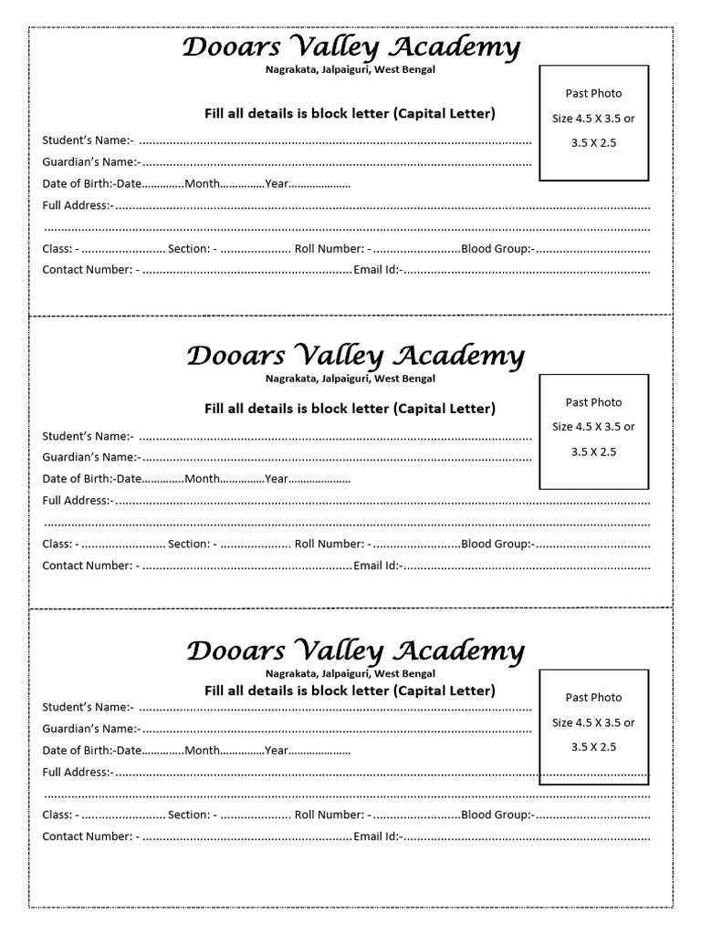 Student's Data Collection Format - DVA | PDF