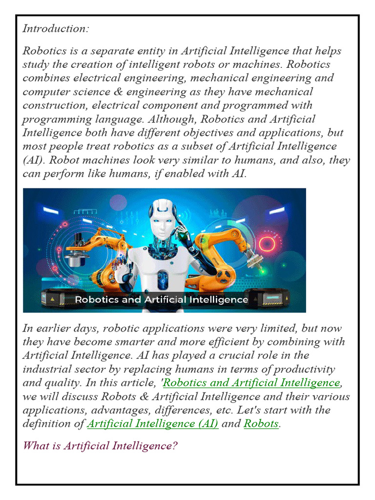 Robotics | PDF | Artificial Intelligence | Intelligence (AI) & Semantics