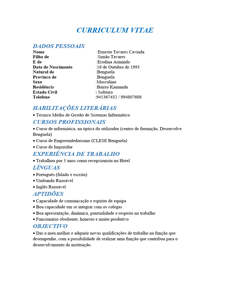 CV Ernesto_084207 | PDF