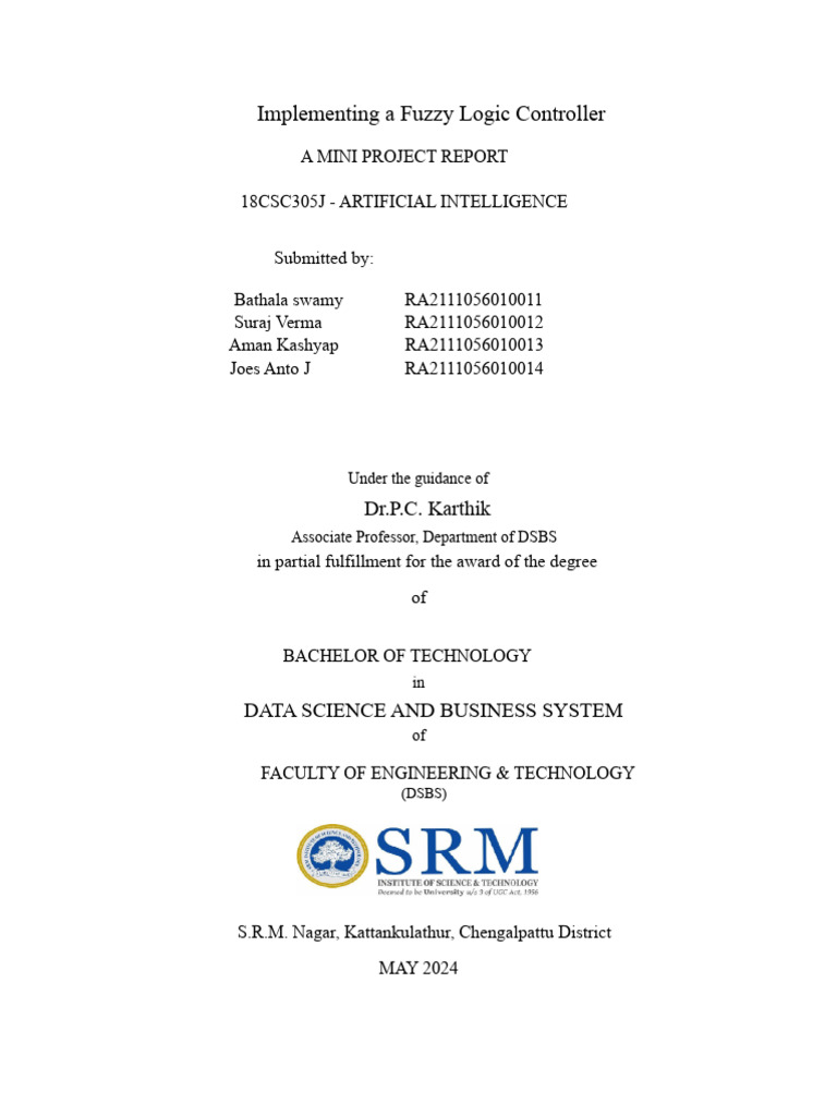 ai report (1) | PDF | Fuzzy Logic | Machine Learning