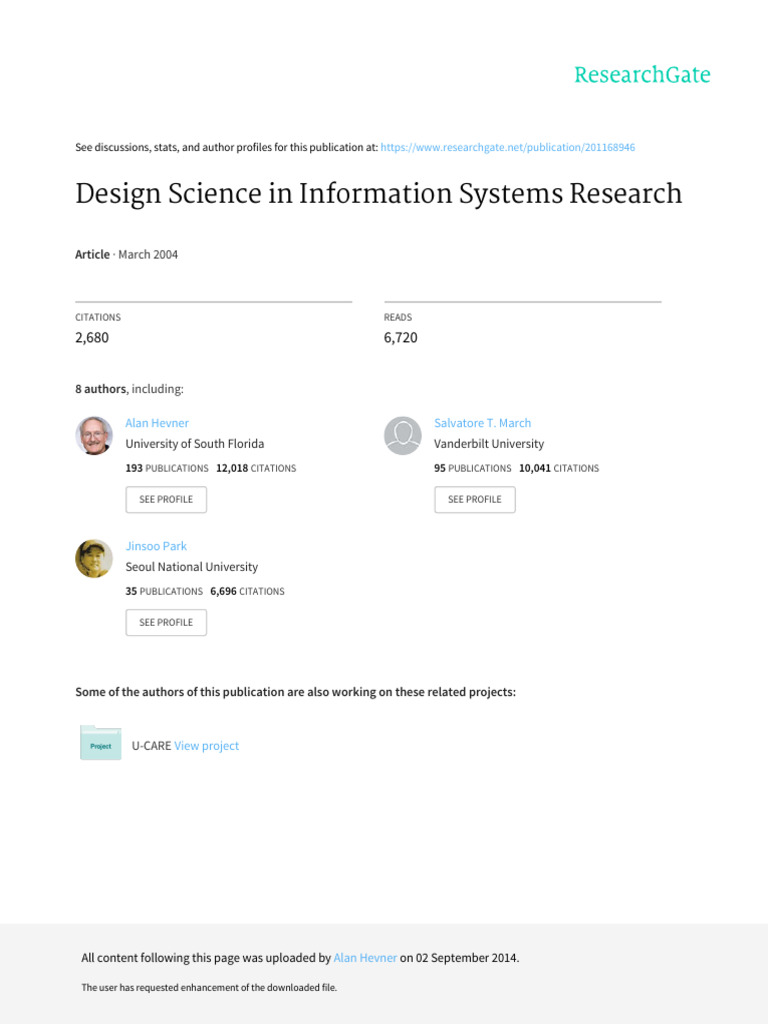 Hevner's Design Science Framework in IS | PDF | Science | System