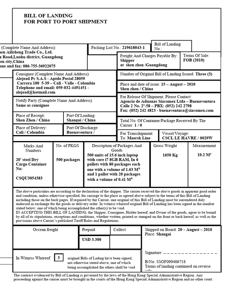 Import Exprot Docs | PDF | Cargo | Bill Of Lading