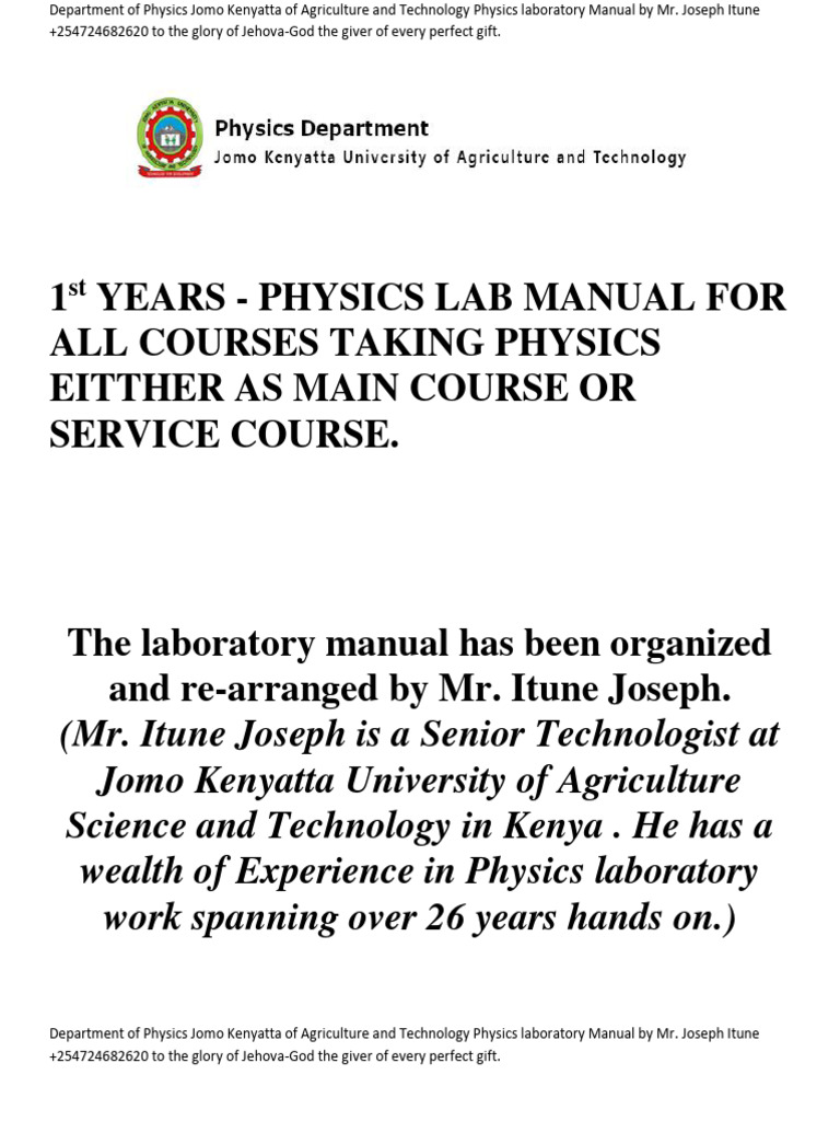 First Years Physics Lab Manual - 2023-2024 | Download Free PDF ...