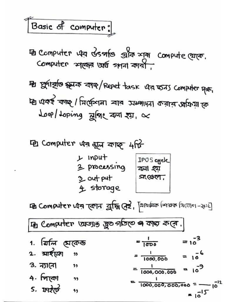ICT Hand Note 01 by Mohaimenul's Planet | PDF