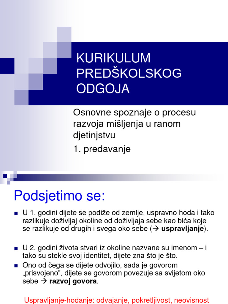 Predavanje - Razvoj Mišljenja | PDF