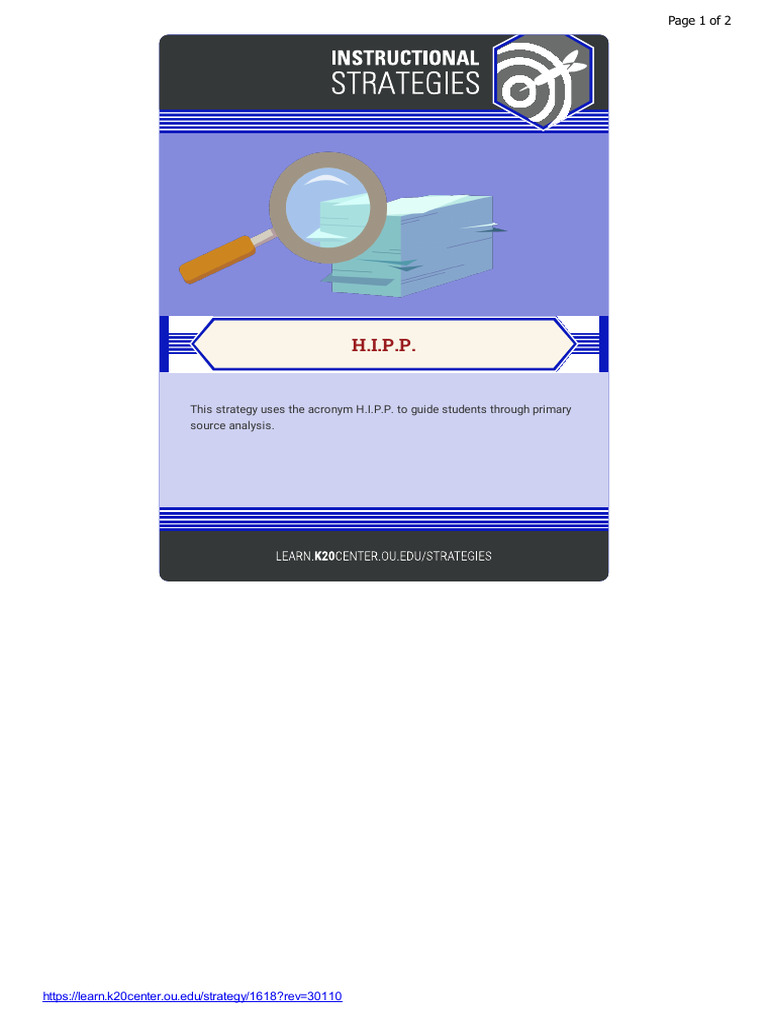 H.I.P.P.: This Strategy Uses The Acronym H.I.P.P. To Guide Students ...