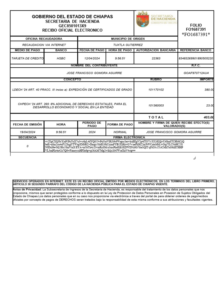 Expedicion de Certificado (Hacienda) | PDF