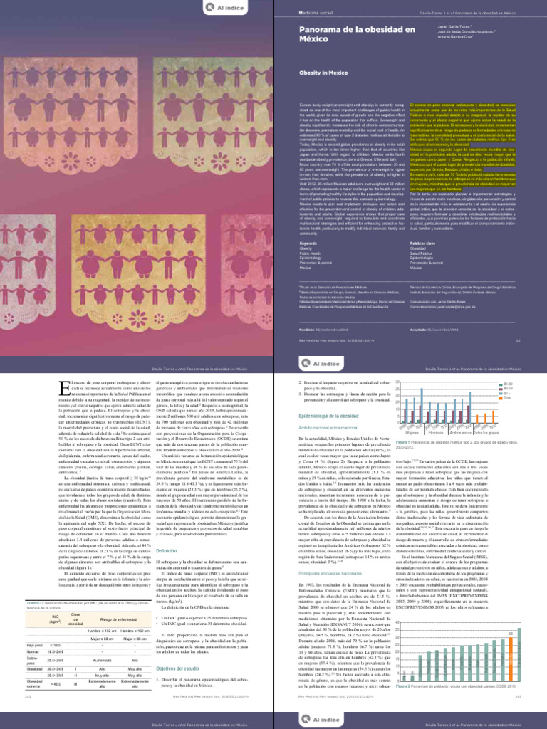 Obesidad en México: Desafíos y Estrategias | PDF | Obesidad | Índice de ...