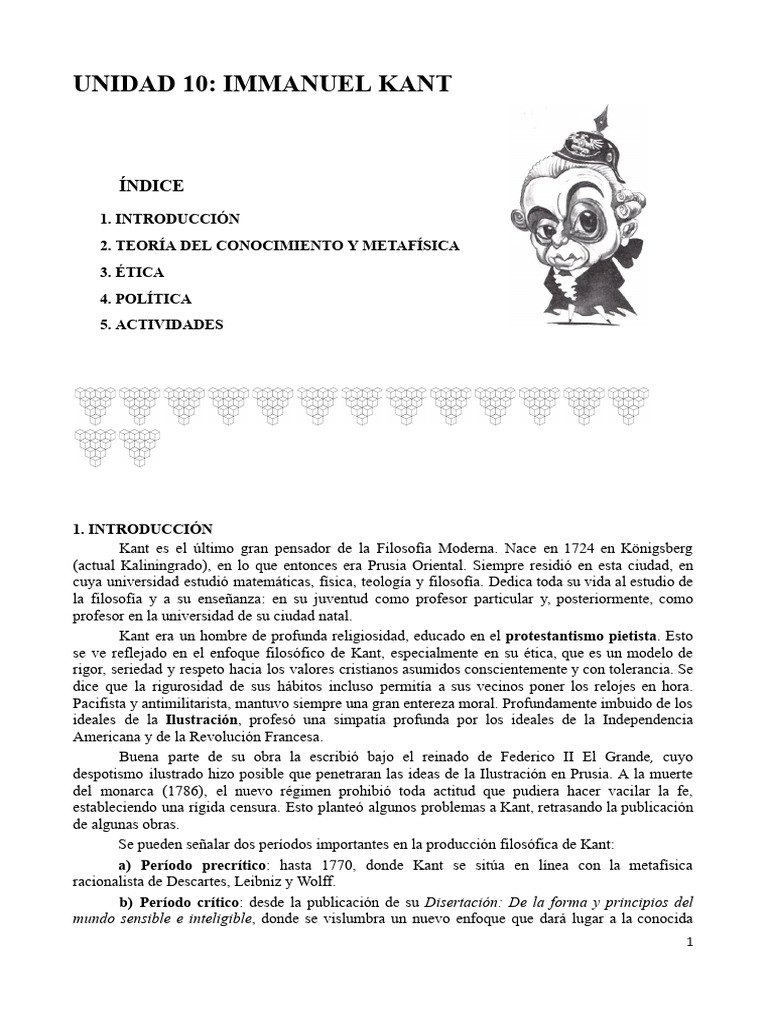 Unidad 10. Kant | PDF | Immanuel Kant | A priori y a posteriori