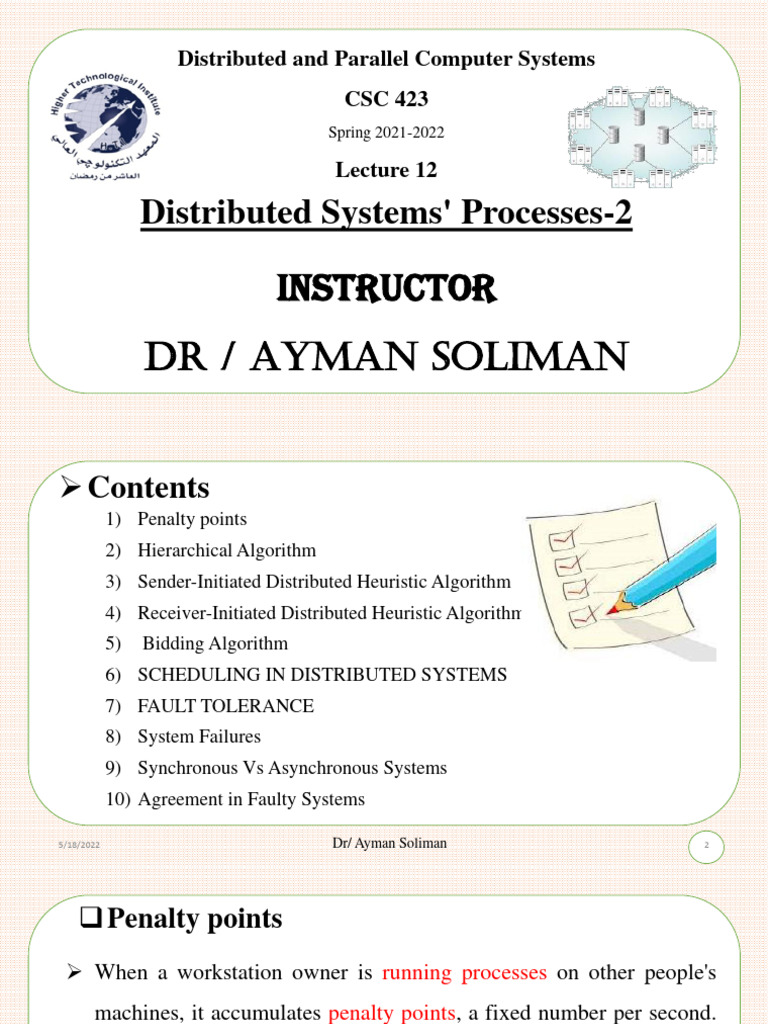 CSC423_Lec12_Distributed and Parallel ComputerSystems | PDF | Fault Tolerance | Distributed ...