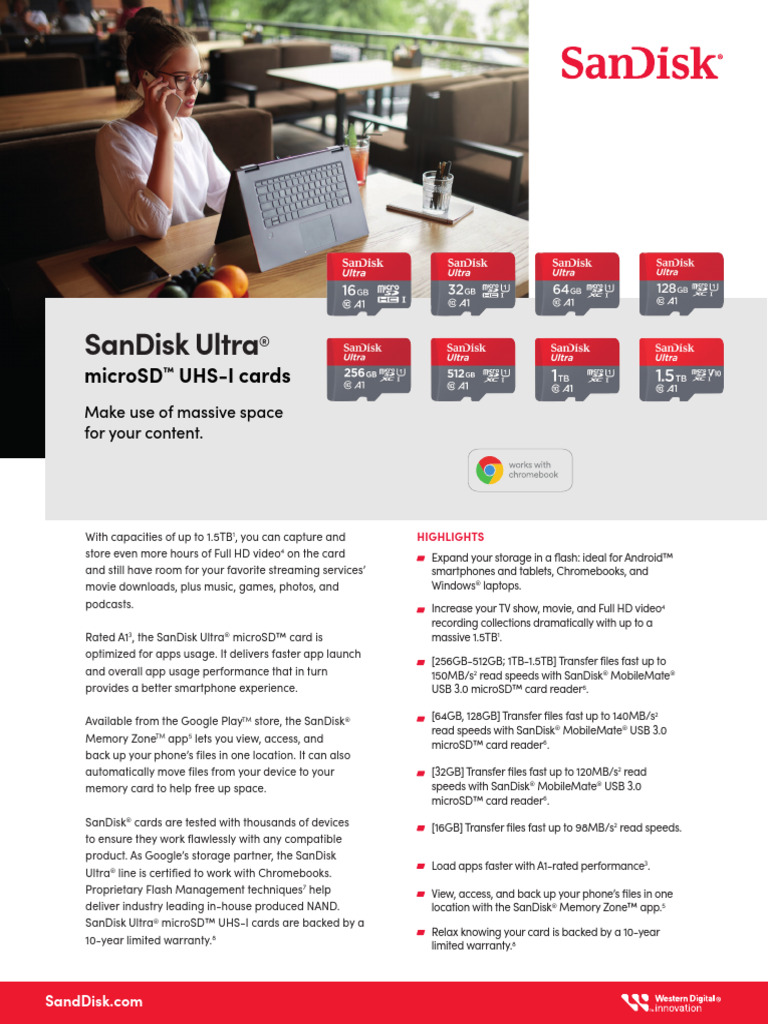 Data Sheet Ultra Uhs I Microsd 150mbps Pdf Mobile Computers
