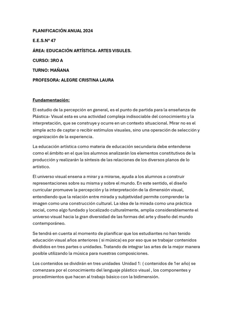 Planificacion 3ro A | Descargar gratis PDF | Aprendizaje | Educación en ...