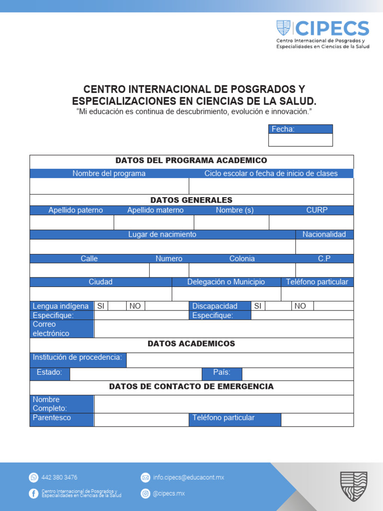 Solicitud de Inscripción Cipecs Membrete | PDF | Privacidad